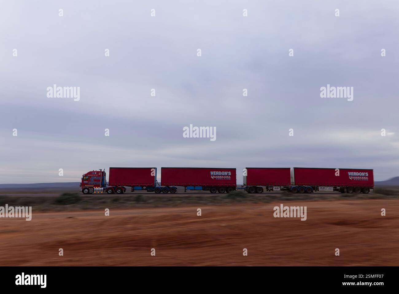 Cab Over Kenworth 18 Axle BAB Quad Road Train travelling the Stuart ...