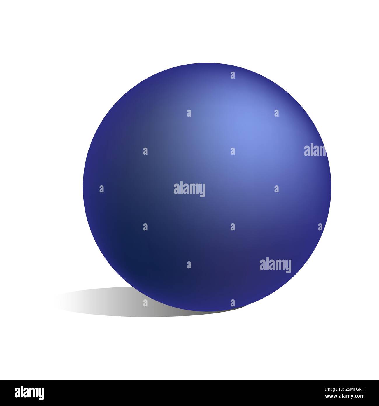 Blue gradient sphere. Glossy spherical shape. Shaded circular object ...
