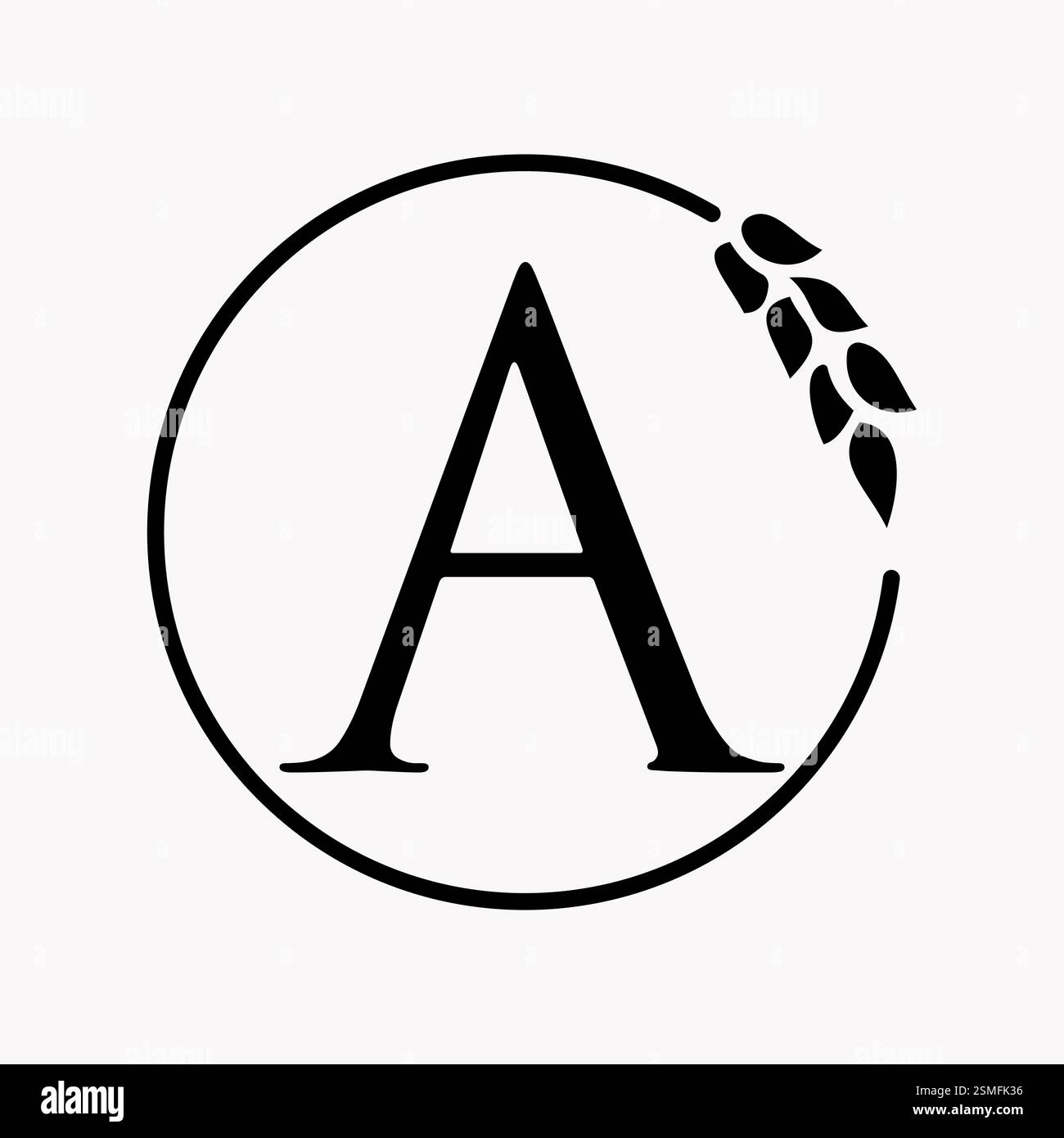 Monogram Letter A Bakery Logo Concept With Grain Wheat Symbol Vector ...