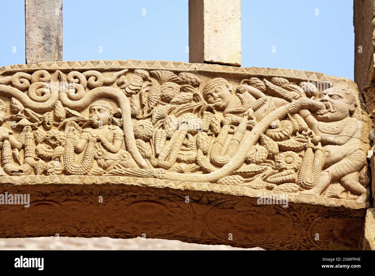 Stories of Buddha seen on panels of south gateway of stupa 1, Sanchi ...