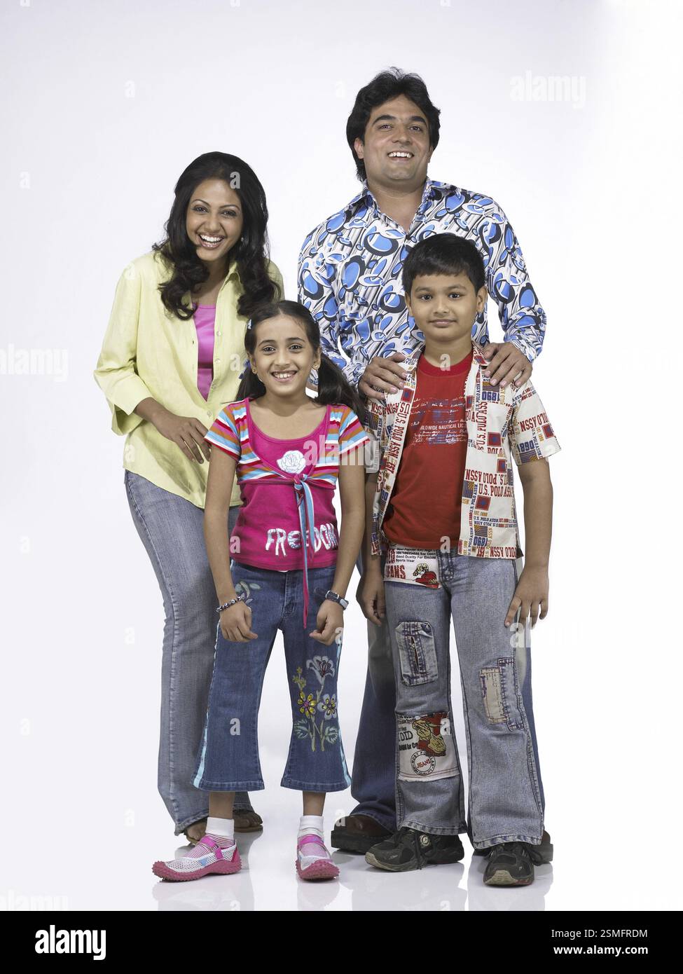 Indian family father two daughters hi-res stock photography and images ...