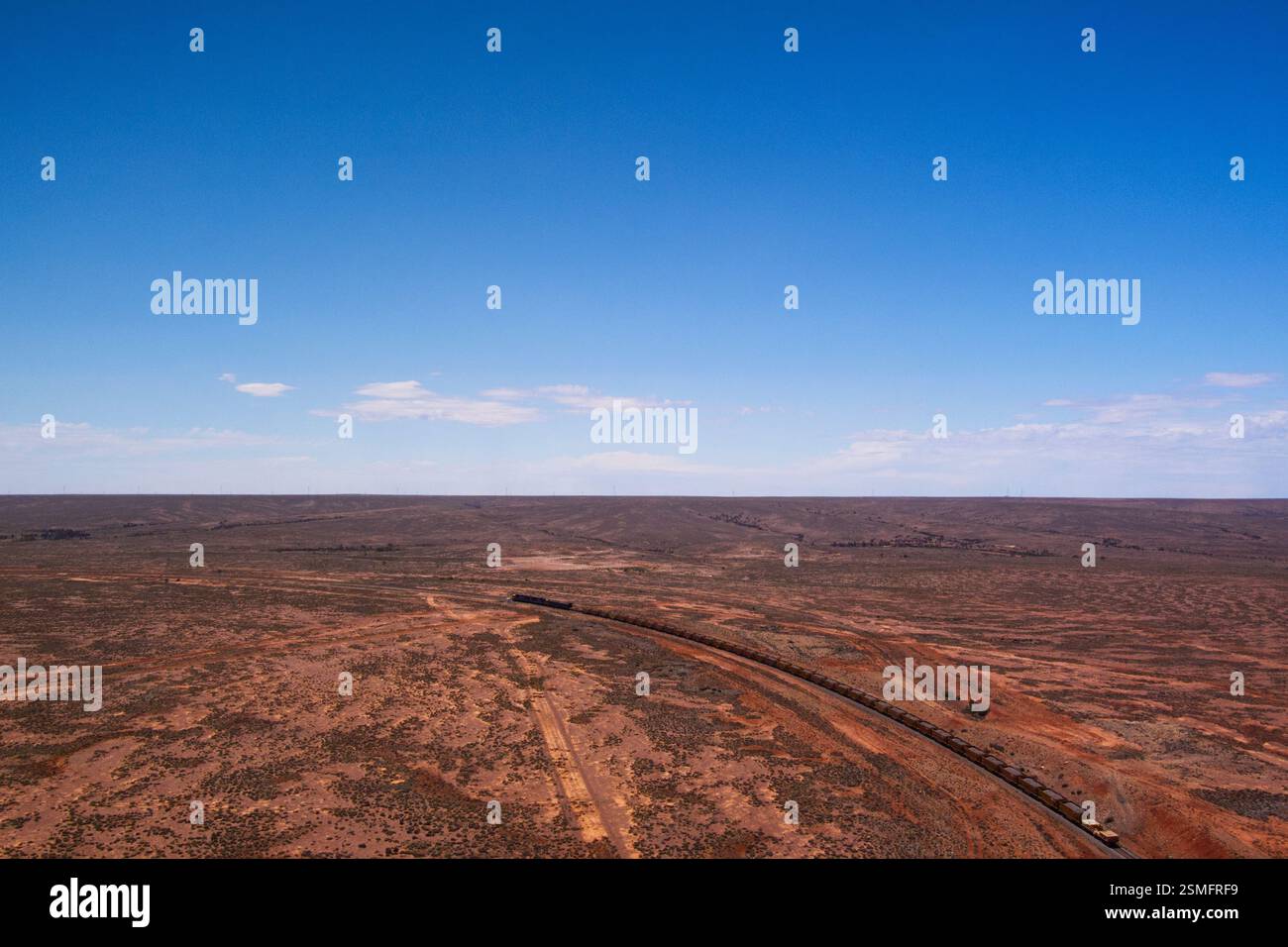 Aerial of Ballast carrying Bulk Carrier Train passing through the ...