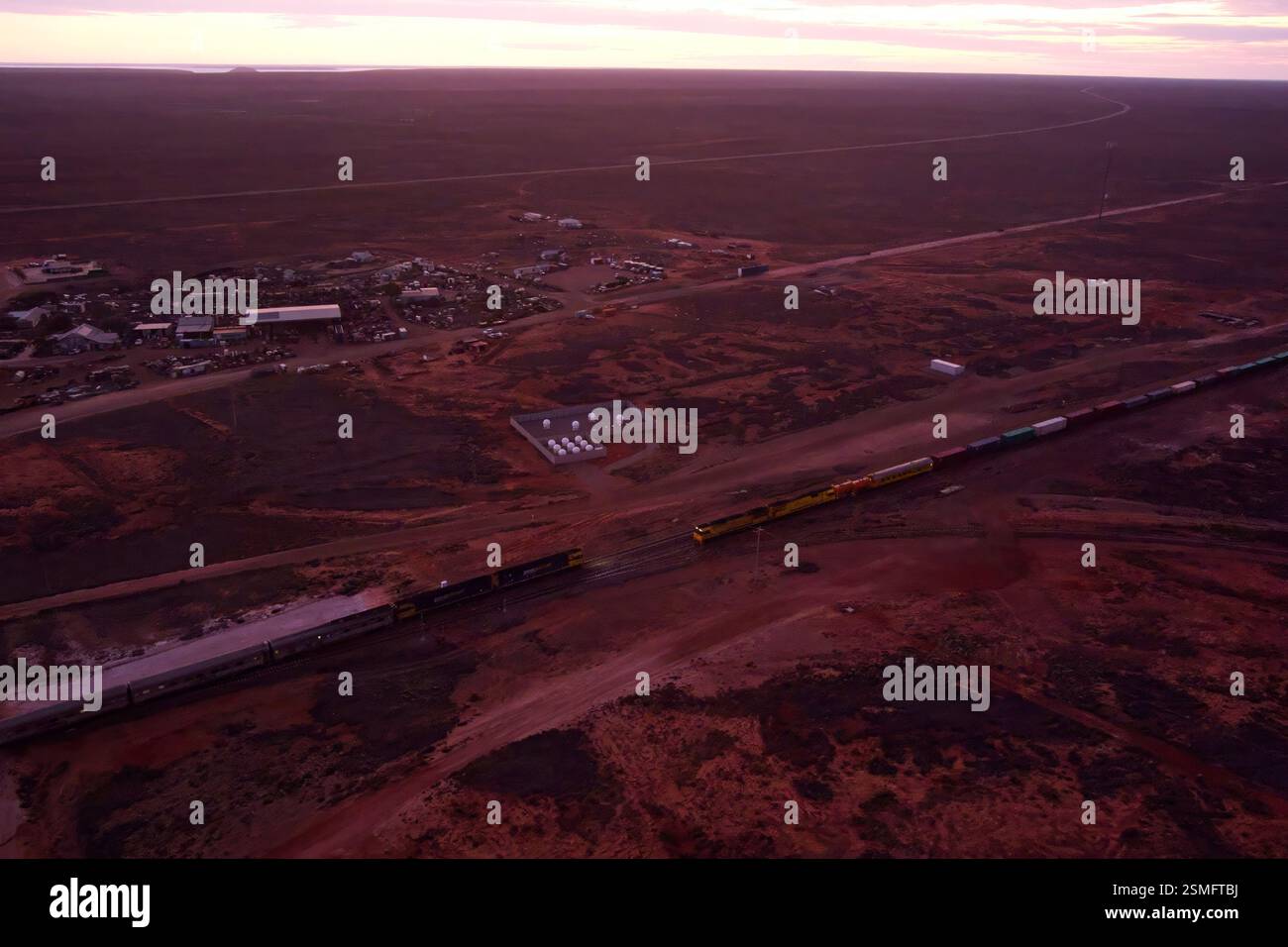 The Ghan, a renowned passenger train, embarks on its journey through ...