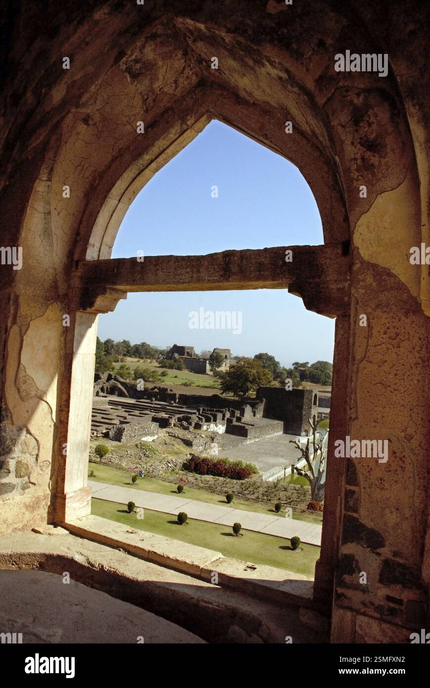 Jahaz Mahal through arch, Mandu, District Dhar, Madhya Pradesh, India ...