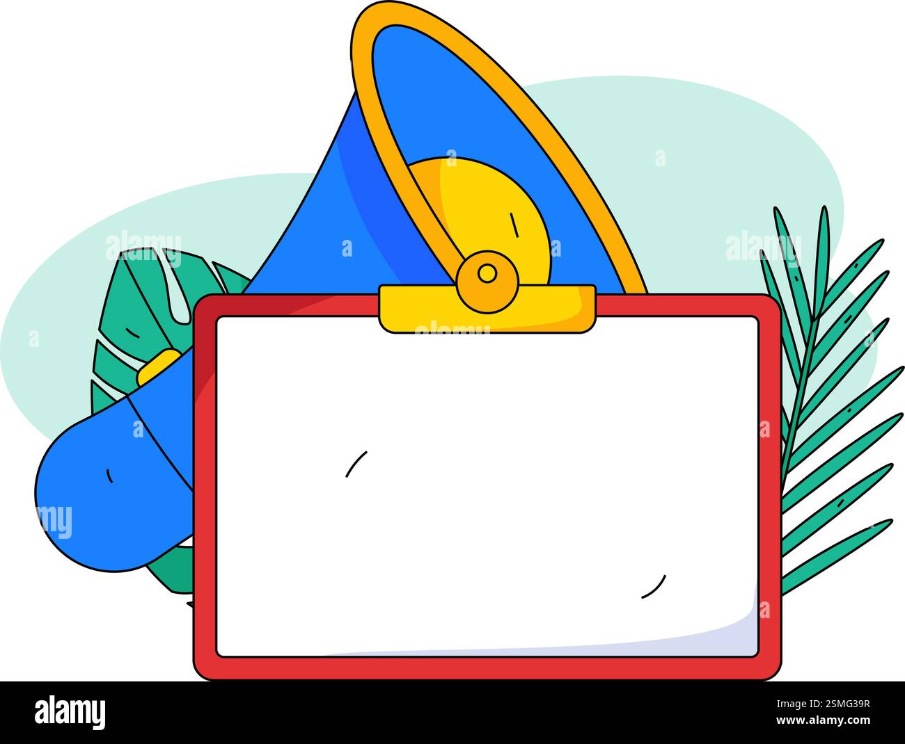 Notification announcement vector creative flat hand drawn illustration ...