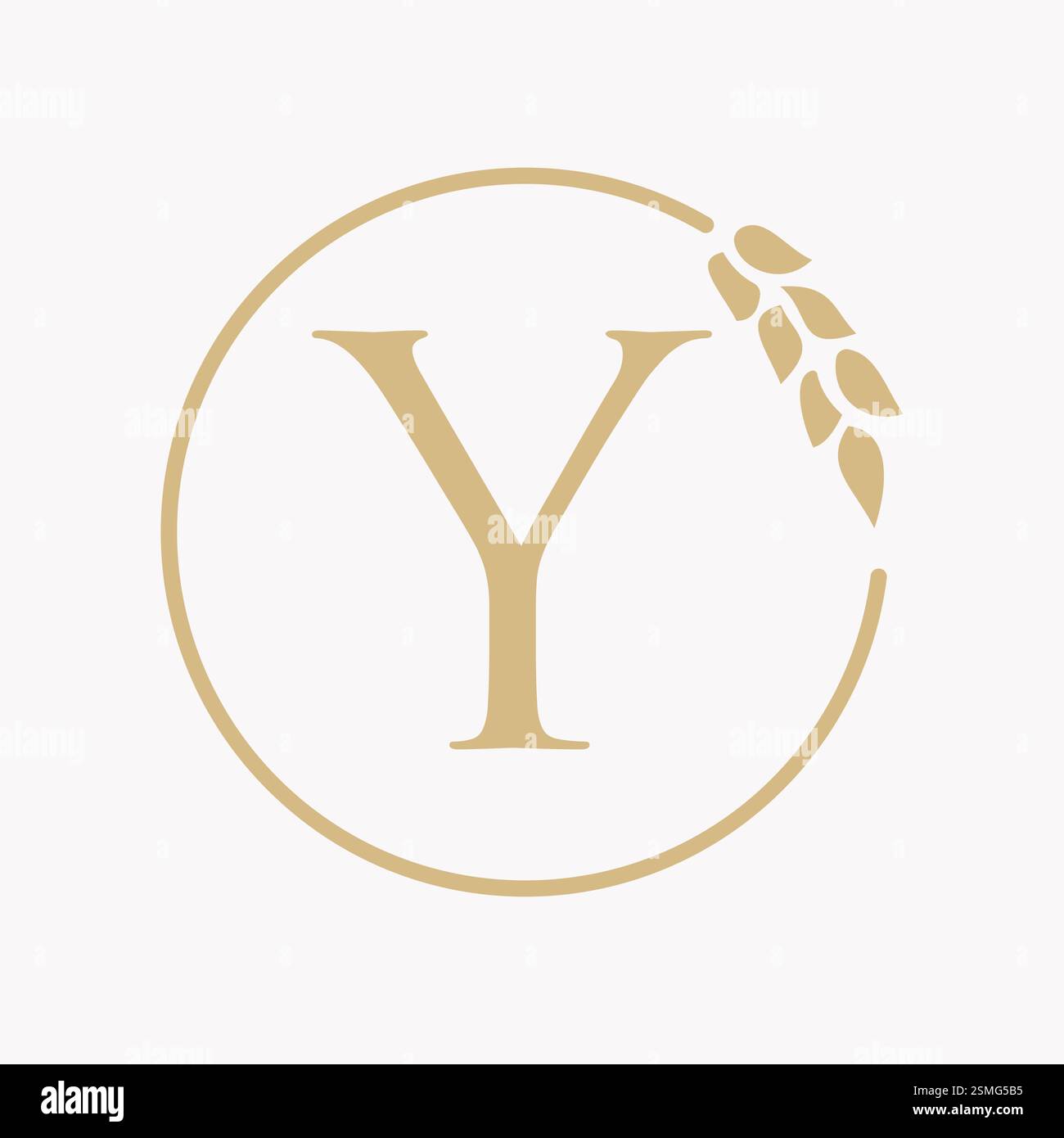 Monogram Letter Y Bakery Logo Concept With Grain Wheat Symbol Vector ...
