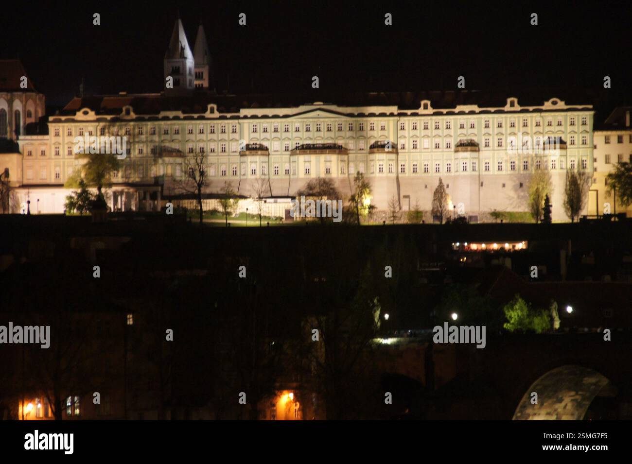 Prague Castle, a magnificent structure in the Czech Republic, stands ...
