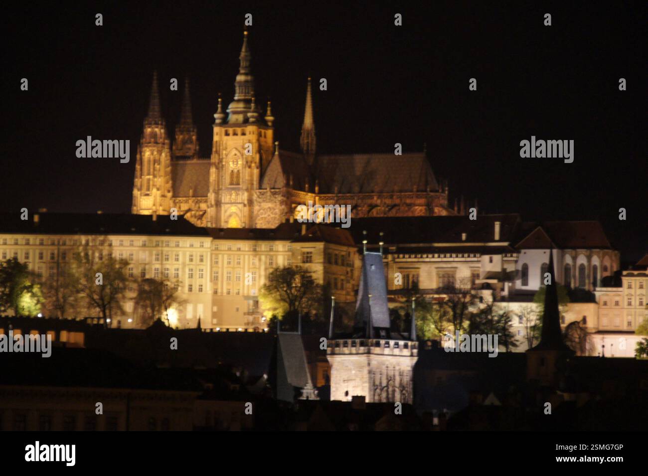 Prague Castle, a symbol of Czech history and culture, stands tall ...