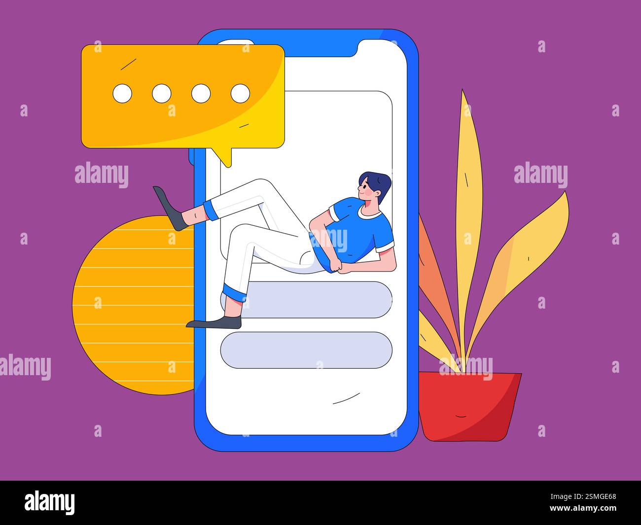 Notification announcement vector creative flat hand drawn illustration ...