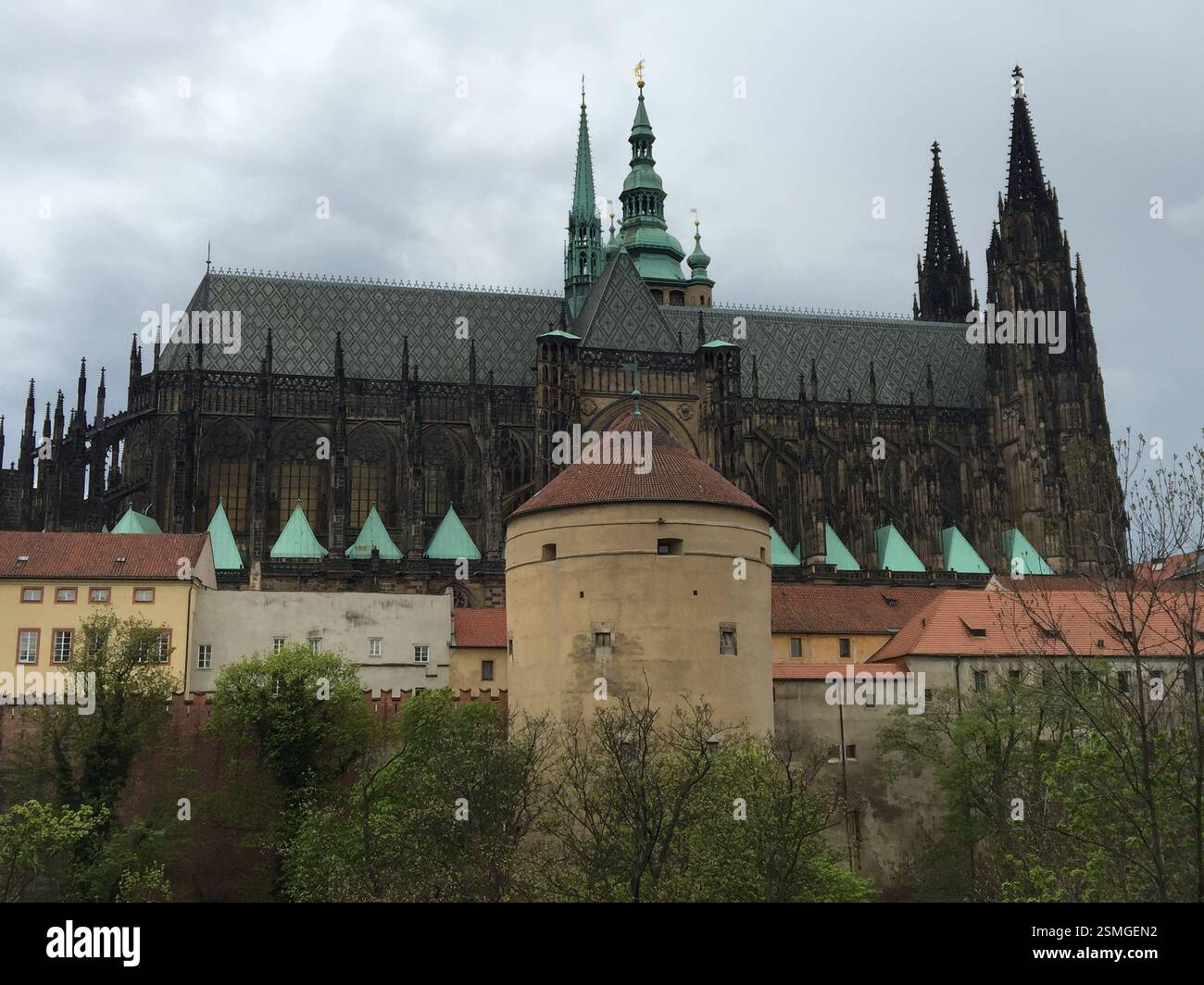 St. Vitus Cathedral, Prague Castle. Gothic architecture dominates the ...