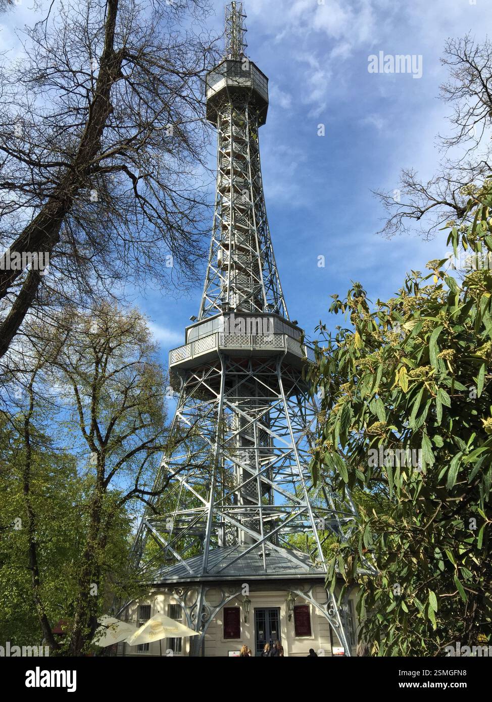 Petrin Tower is a 55-meter landmark atop Petrin Hill in the Czech ...