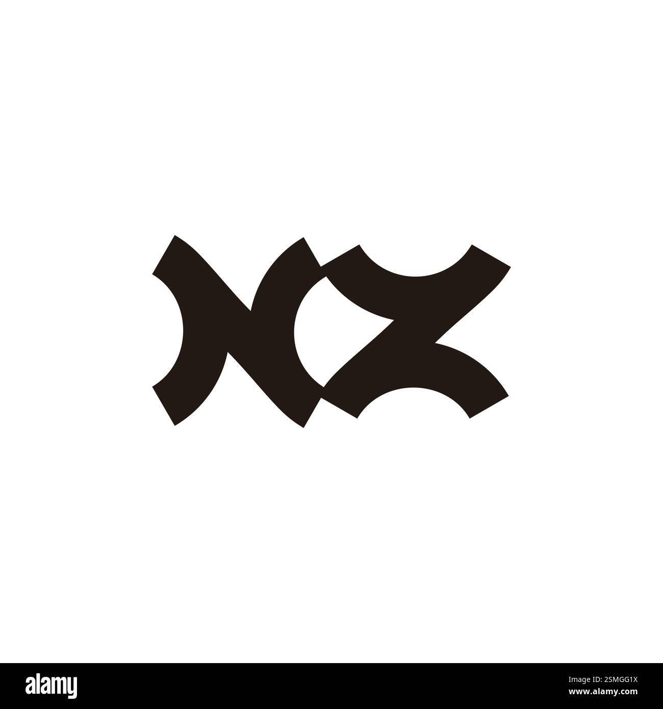 letter nz simple curves geometric logo vector Stock Vector Image & Art ...