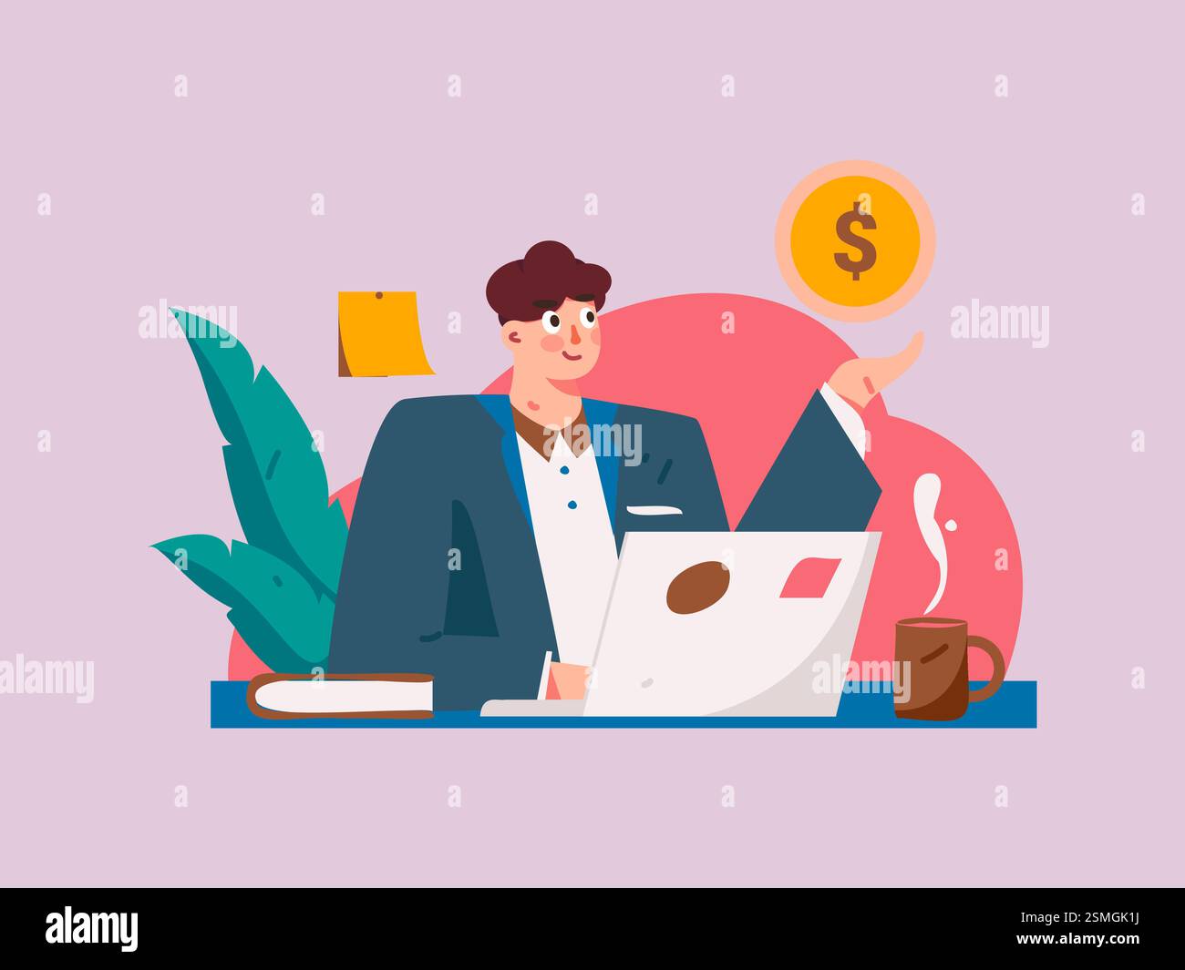 Notification announcement vector creative flat hand drawn illustration ...