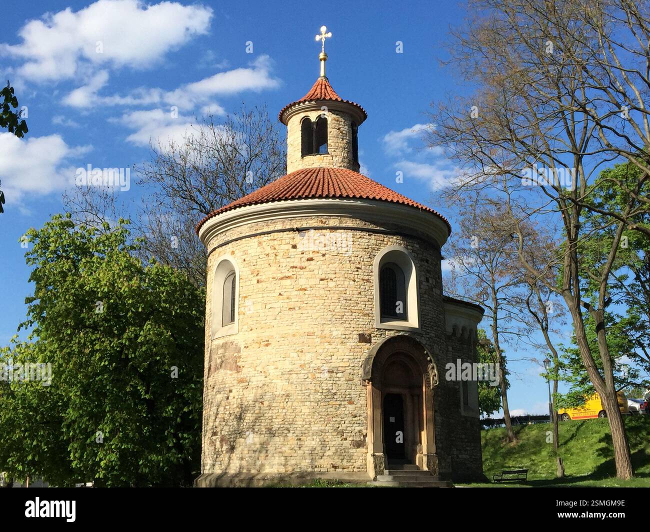Rotunda of St. Martin, a circular Romanesque church in Prague, Czech ...