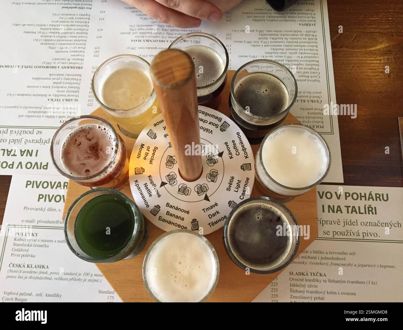 Beer flight sampler from Czech Republic. Variety of Czech beers ...