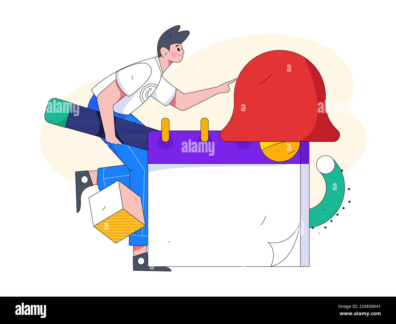 Notification announcement vector creative flat hand drawn illustration ...
