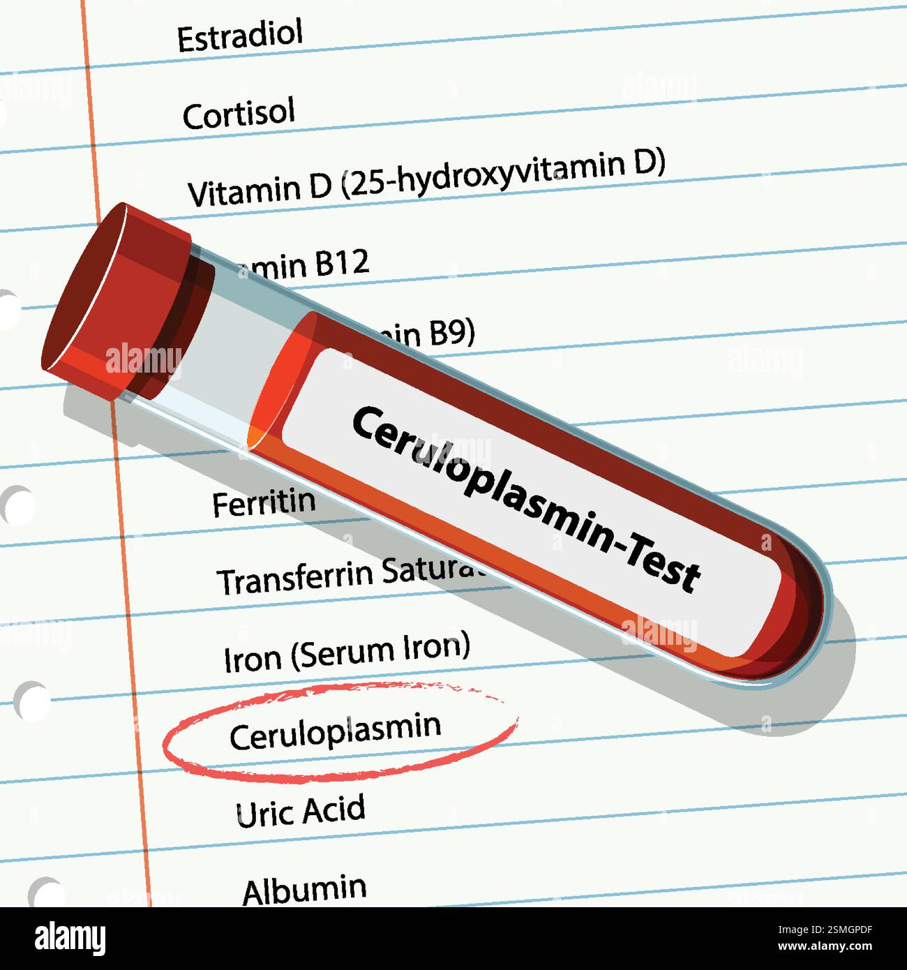 Vector image of a blood test tube and list Stock Vector Image & Art - Alamy