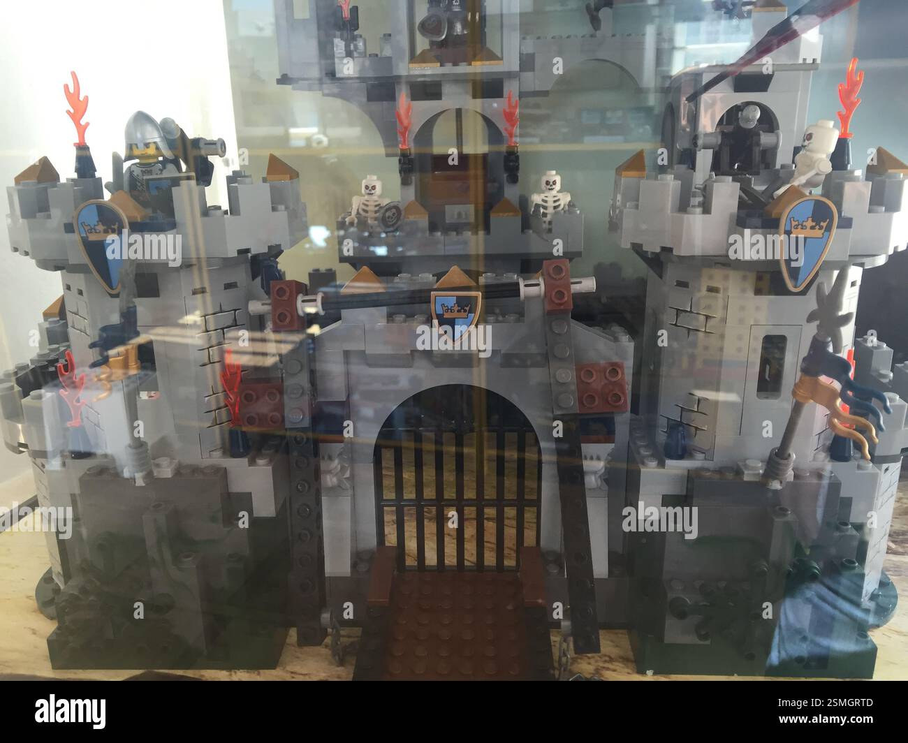 LEGO Castle King's Castle Siege. Medieval fortress with dark gray stone ...