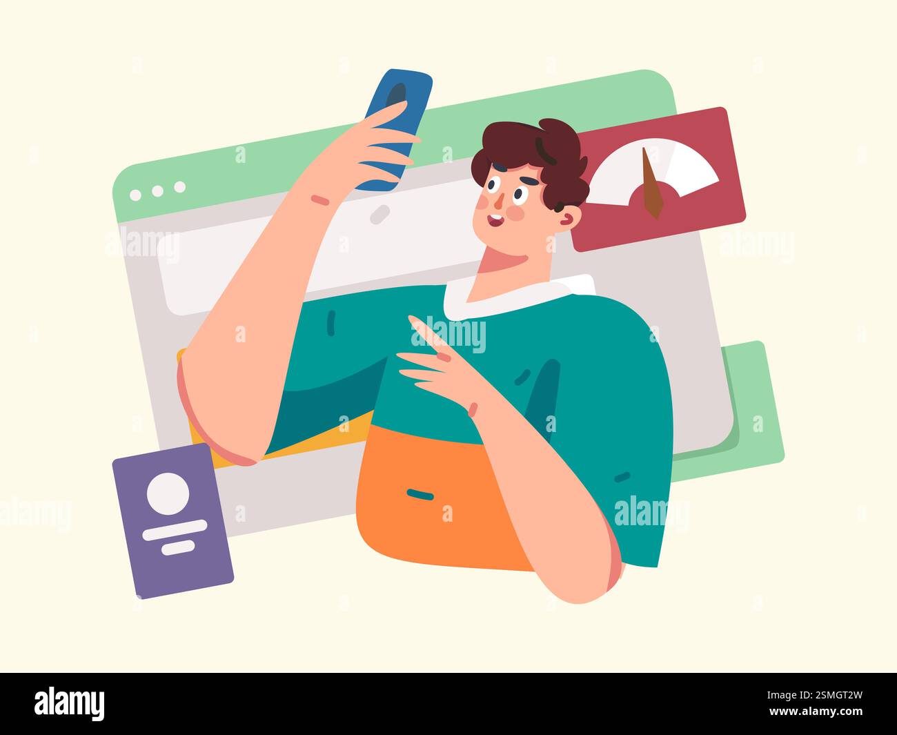 Notification announcement vector creative flat hand drawn illustration ...