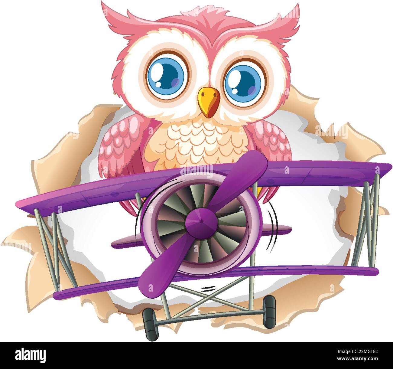 Cartoon owl character pink purple hi-res stock photography and images ...