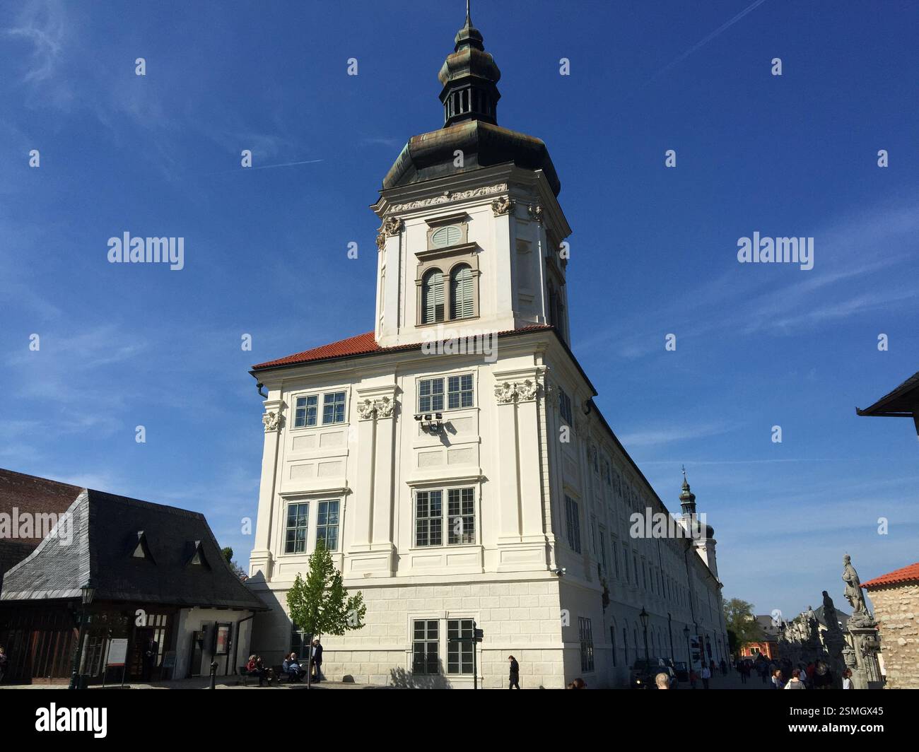 Jesuit College, Baroque architecture with a prominent tower. Part of ...