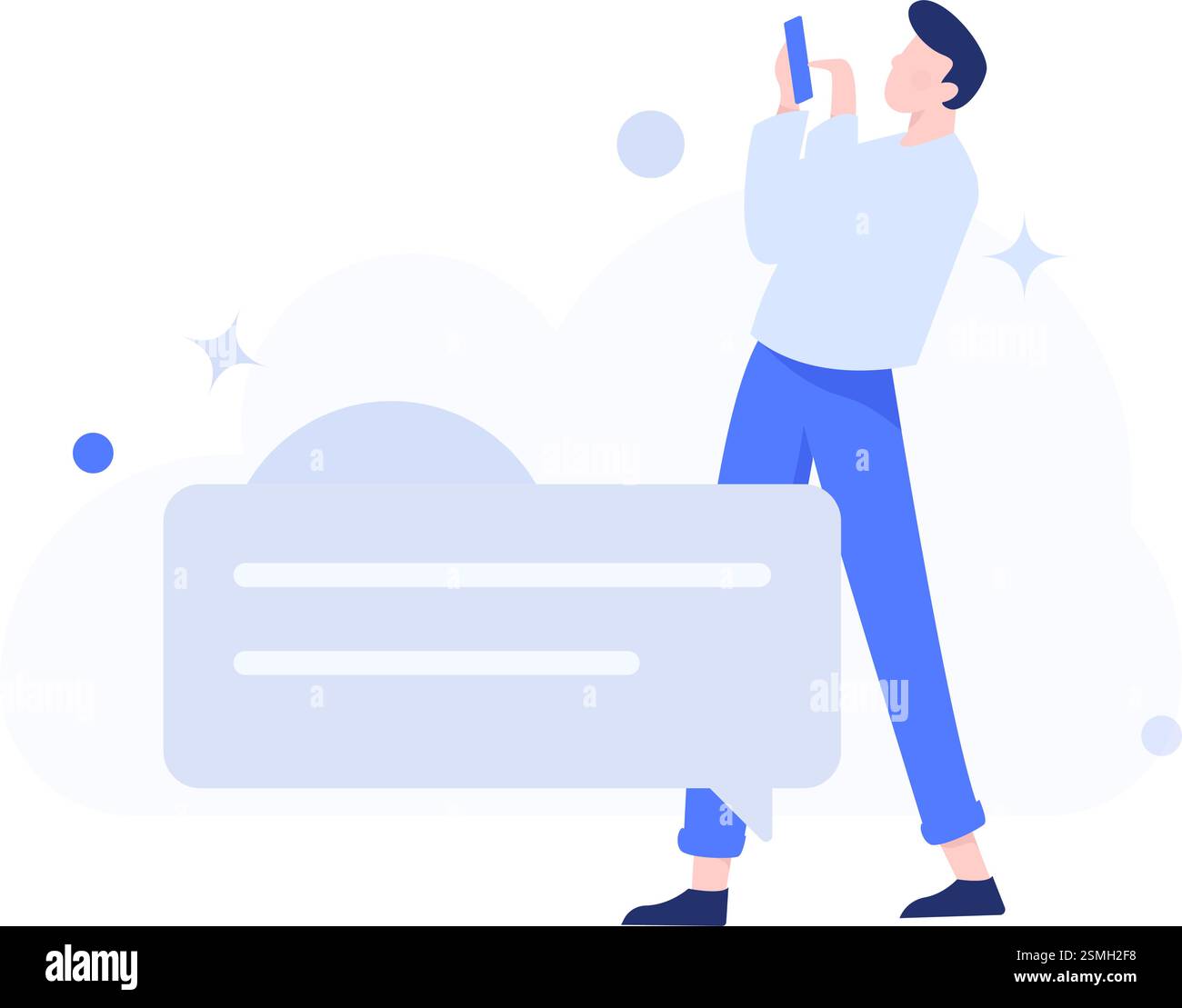Notification announcement vector creative flat hand drawn illustration ...