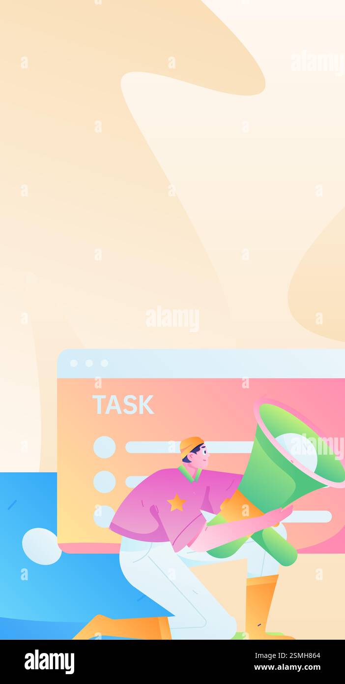 Notification announcement vector creative flat hand drawn illustration ...