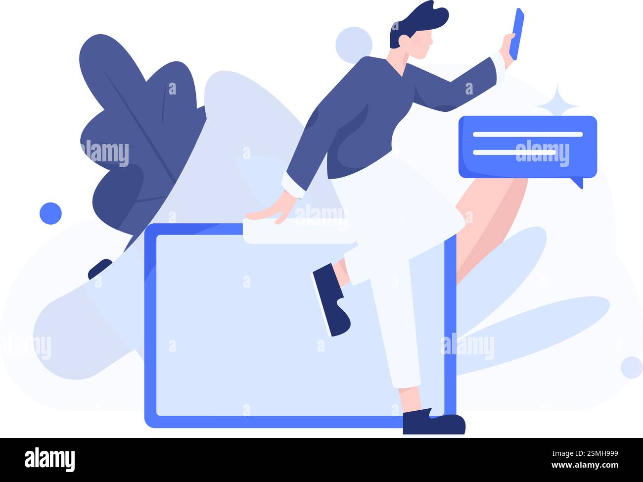 Notification announcement vector creative flat hand drawn illustration ...
