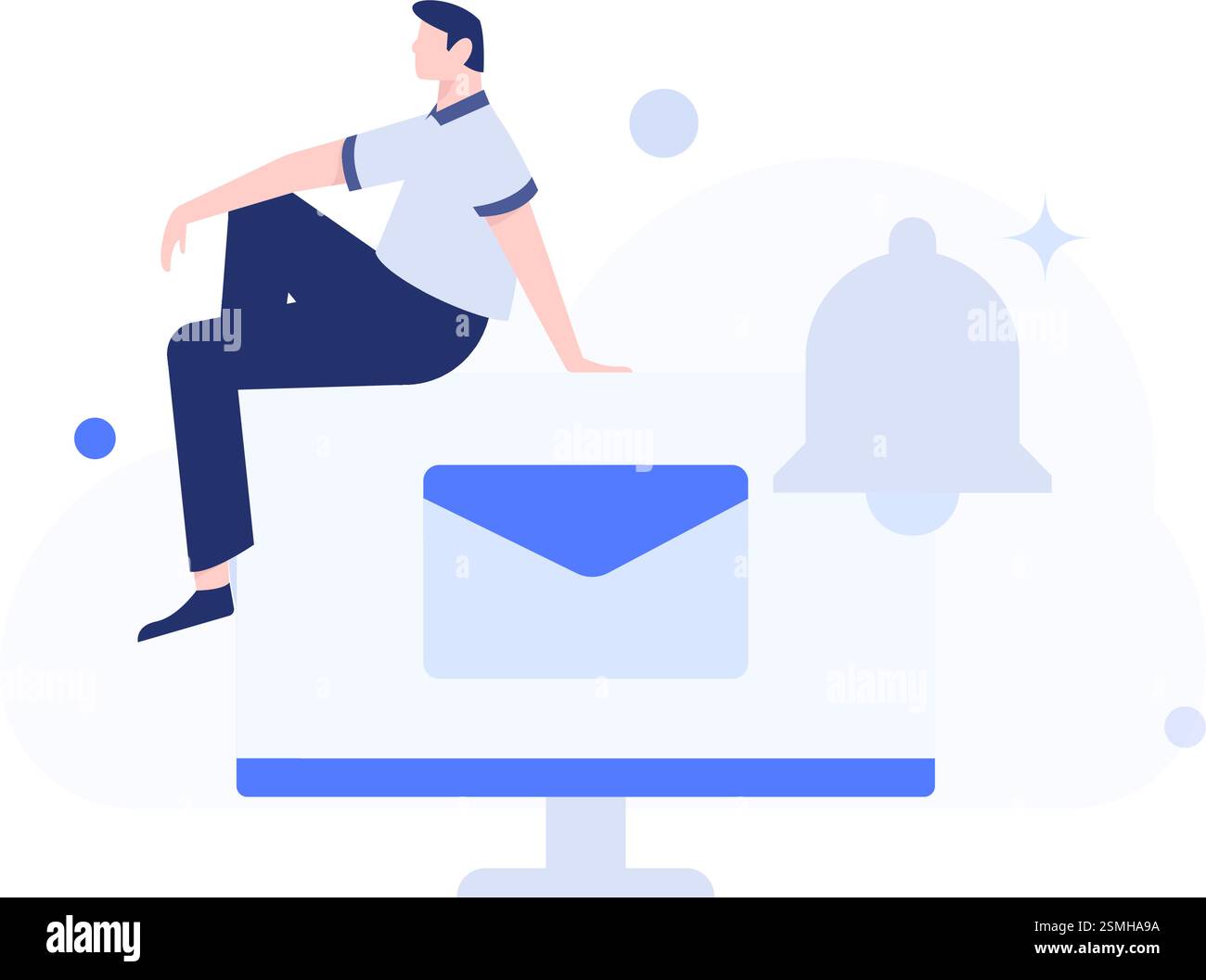 Notification announcement vector creative flat hand drawn illustration ...