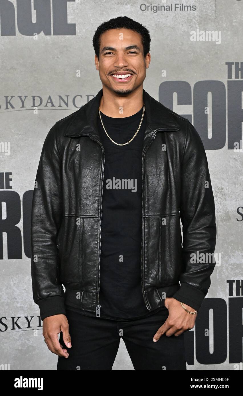 Los Angeles, USA. 12th Feb, 2025. Greg Tarzan Davis arriving to “The Gorge” premiere held at The ...