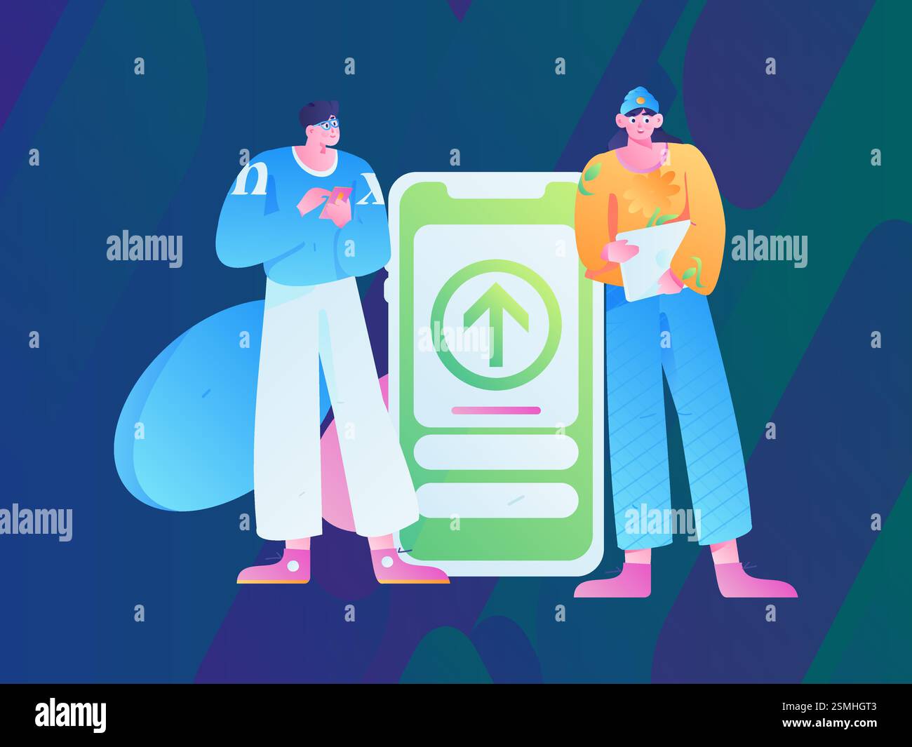 Notification announcement vector creative flat hand drawn illustration ...