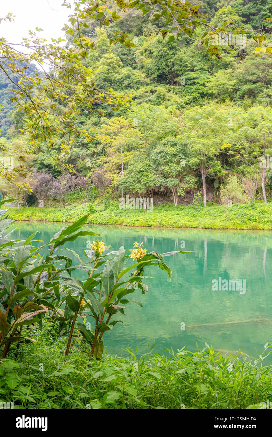 Shangjiding Lake in Xiaoqikong scenic spot, Libo County, Guizhou ...