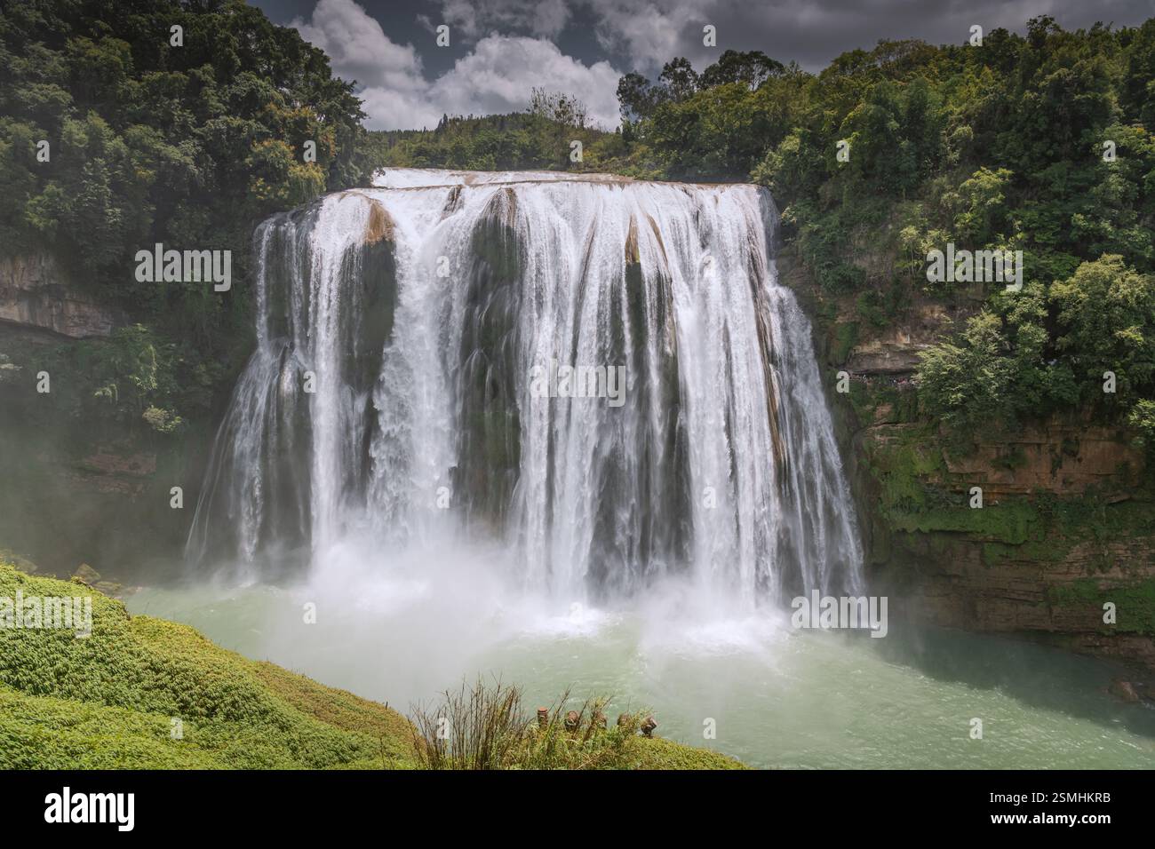 Huangguoshu Waterfall is located on the Baishui River in Guizhou ...