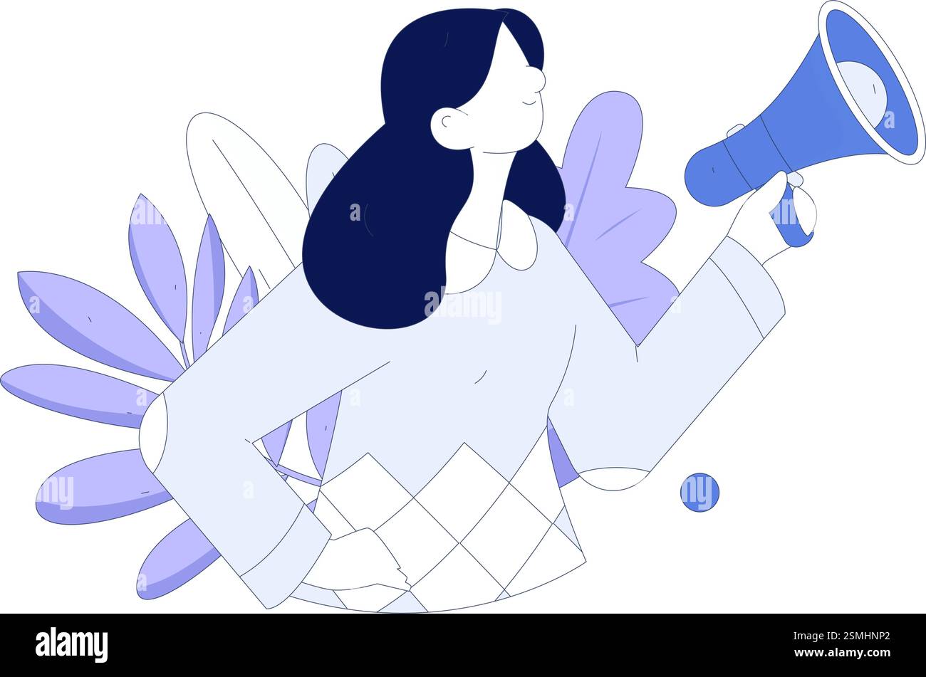 Notification announcement vector creative flat hand drawn illustration ...