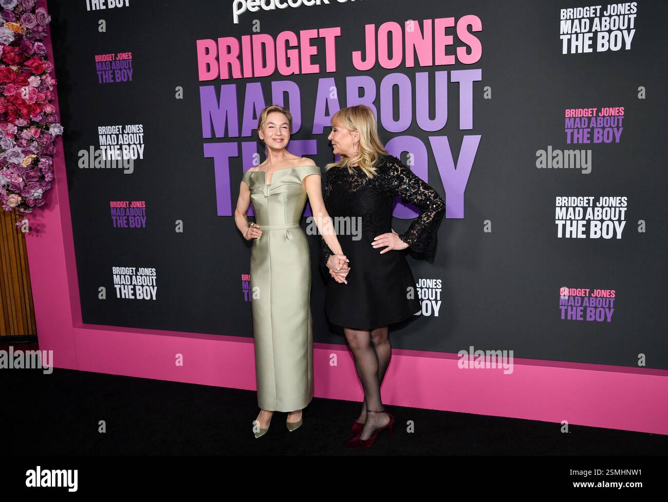 Renée Zellweger, left, and author Helen Fielding attend the special screening of "Bridget Jones ...