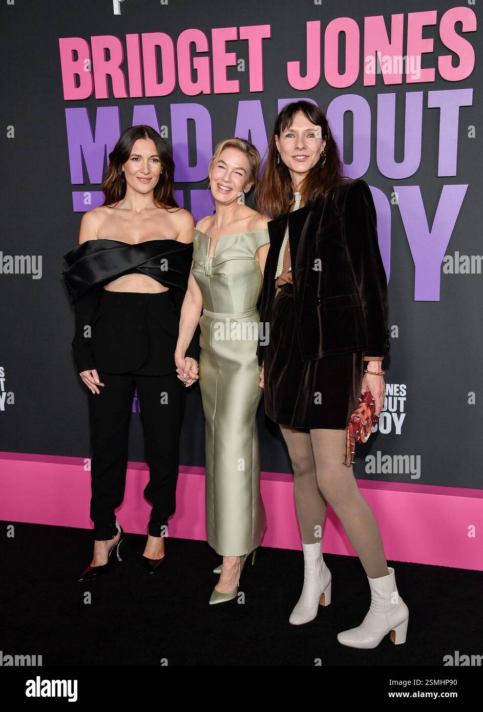 Sarah Solemani, left, Renee Zellweger and Dolly Wells attend the ...