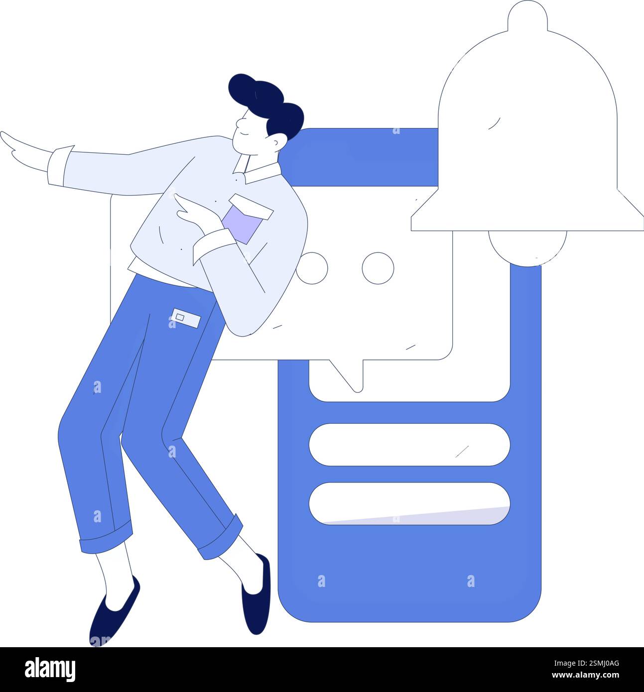 Notification announcement vector creative flat hand drawn illustration ...