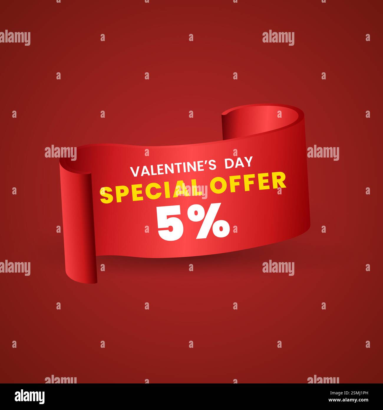 Special red offer banner design, Red ribbon on red background used in ...