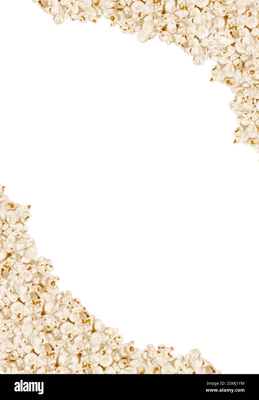 popcorn frame. Watercolor illustration without background. crispy airy ...