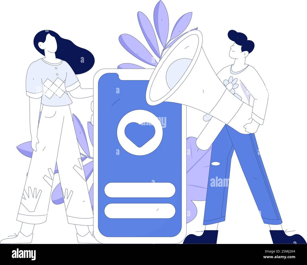 Notification announcement vector creative flat hand drawn illustration ...