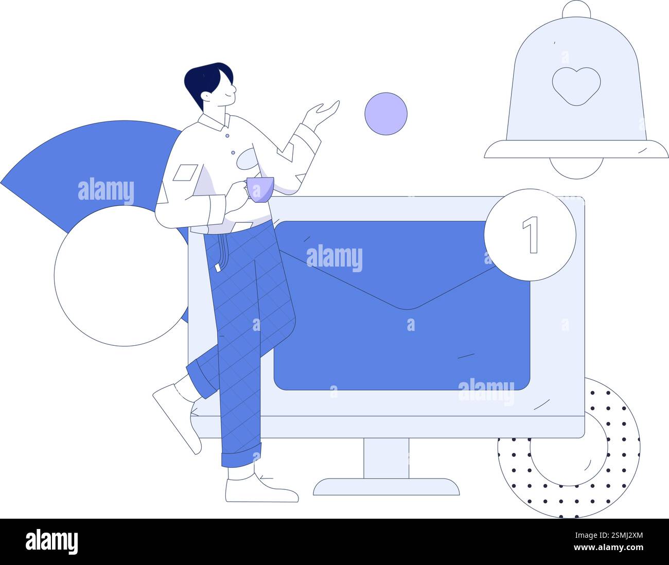 Notification announcement vector creative flat hand drawn illustration ...