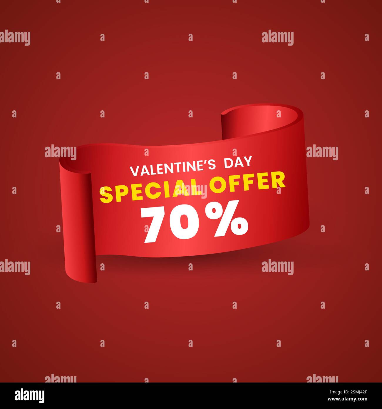 Special red offer banner design, Red ribbon on red background used in ...
