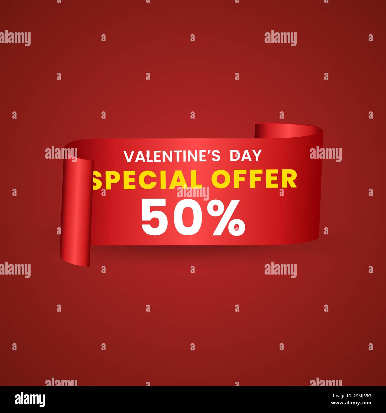 Special red offer banner design, Red ribbon on red background used in ...