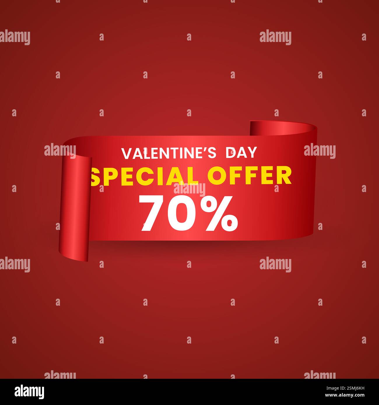 Special red offer banner design, Red ribbon on red background used in ...