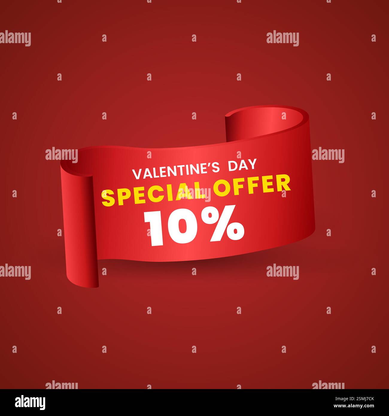 Special red offer banner design, Red ribbon on red background used in ...