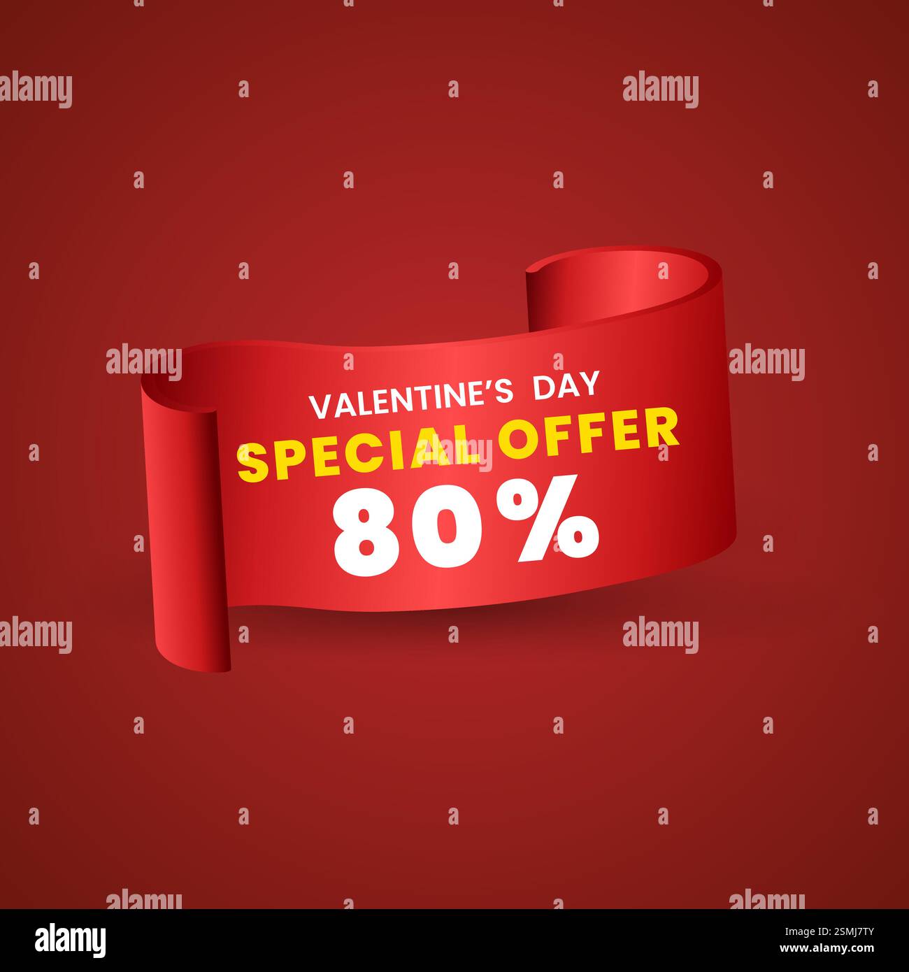 Special red offer banner design, Red ribbon on red background used in ...