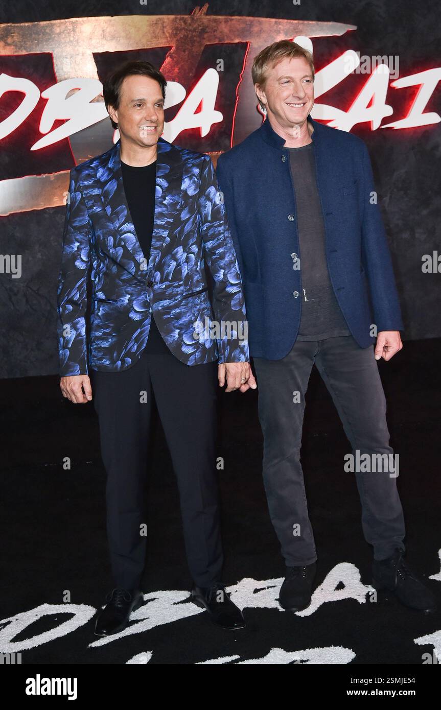 Ralph Macchio, left, and William Zabka arrive at the premiere of the ...