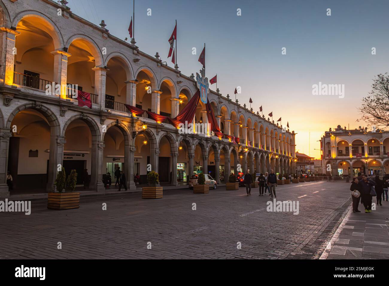 Arches in Arequipa Main Square Stock Photo - Alamy