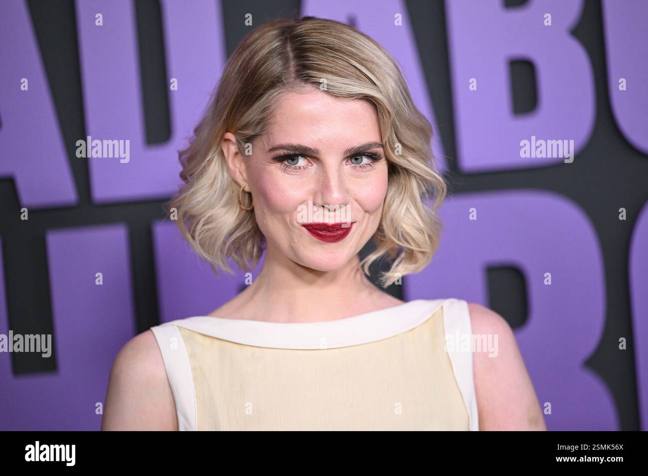 New York, USA. 12th Feb, 2025. Lucy Boyton attends Peacock's 'Bridget ...