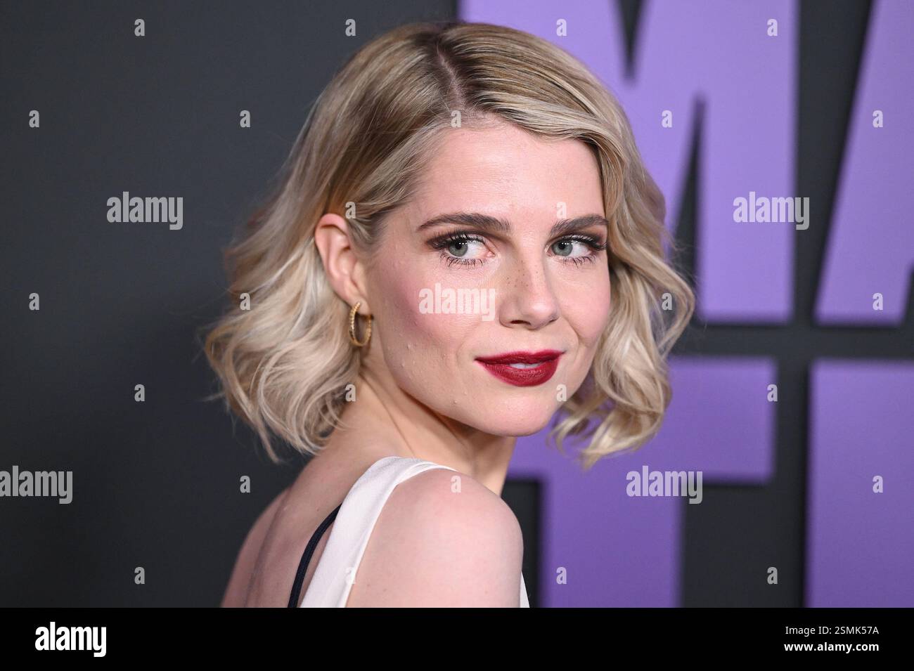 New York, USA. 12th Feb, 2025. Lucy Boyton attends Peacock's 'Bridget ...